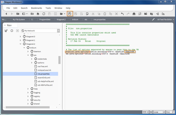 Modifying Max Heap for JVM on Niagara Supervisor in N4