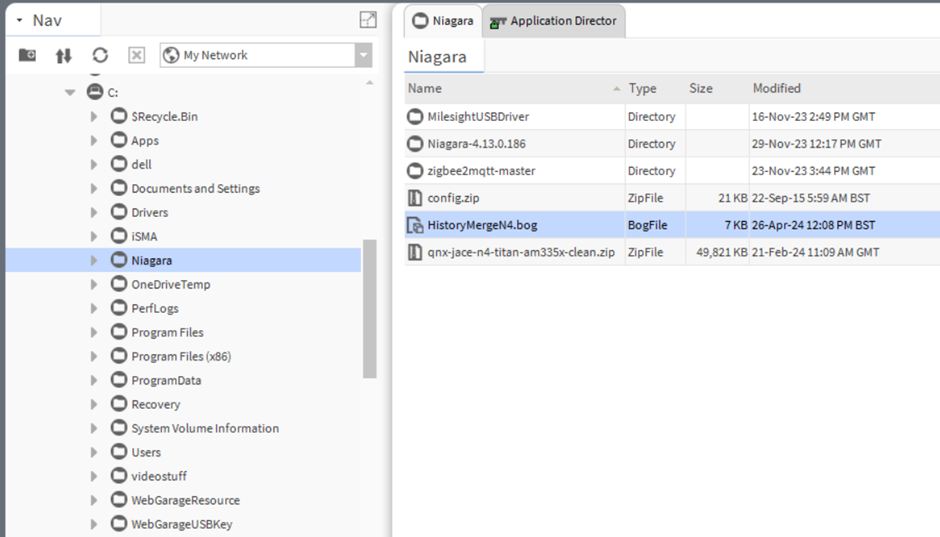 How can I combine histories in Niagara? (History Merge)