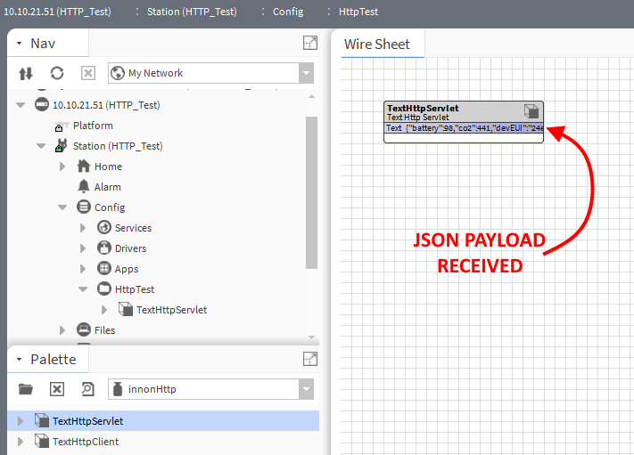 How to read LoraWAN sensors on Niagara (http and json modules from Innon)