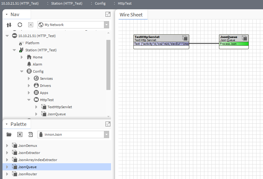 How to read LoraWAN sensors on Niagara (http and json modules from Innon)