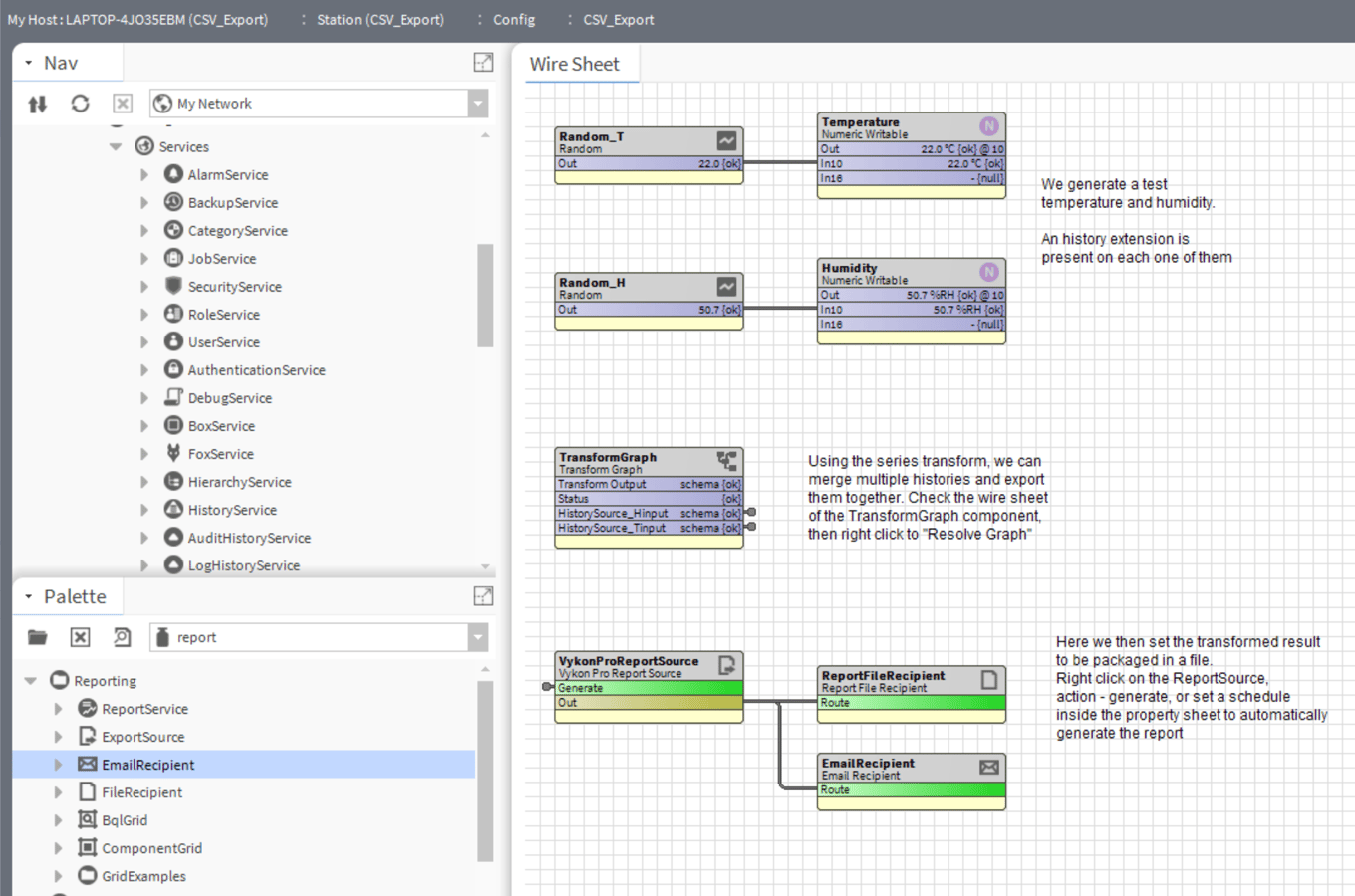 Merge histories together and export them to CSV