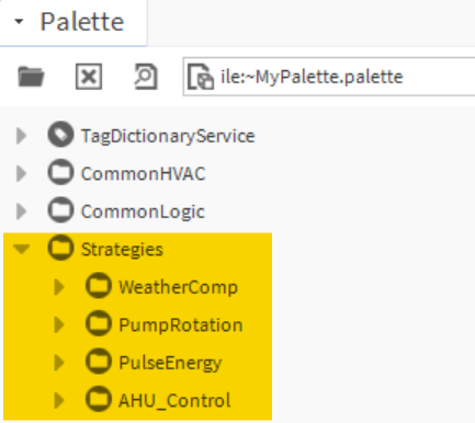 Creating my palette and customizing the "New" menu