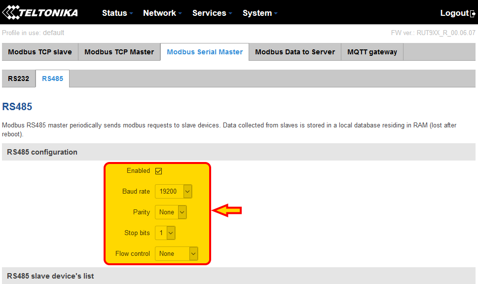 How do I set up the router to connect to Modbus Slave devices directly?