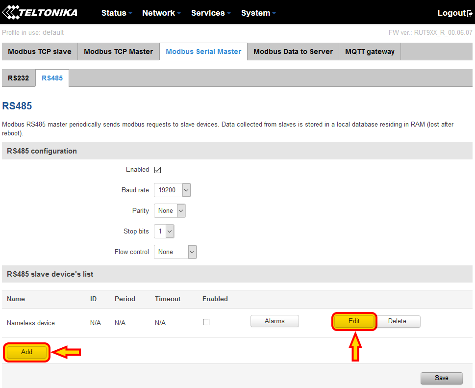 How do I set up the router to connect to Modbus Slave devices directly?