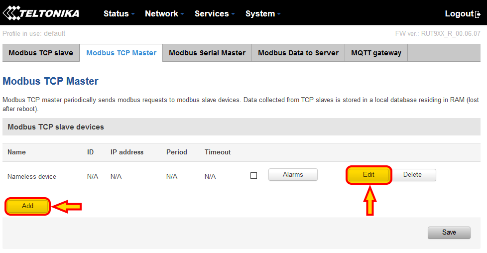 How do I set up the router to connect to Modbus Slave devices directly?