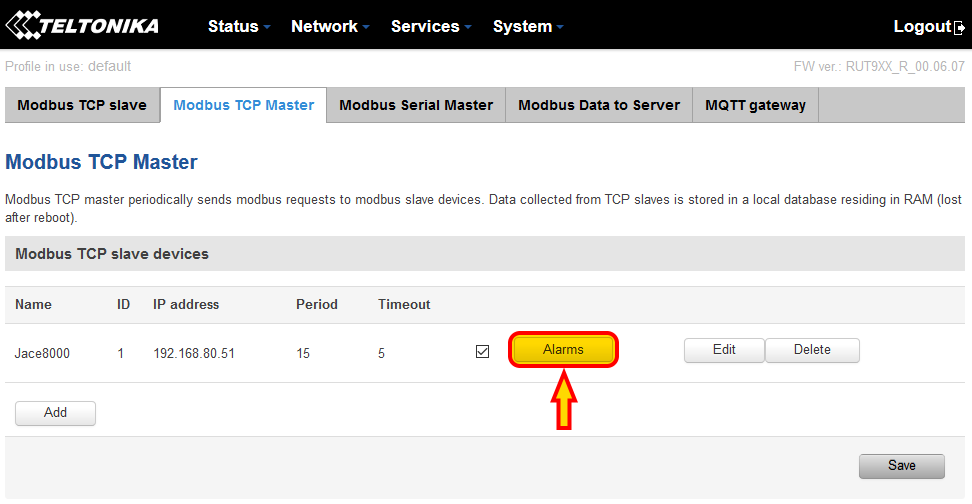 How do I set up the router to connect to Modbus Slave devices directly?