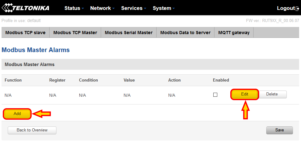 How do I set up the router to connect to Modbus Slave devices directly?